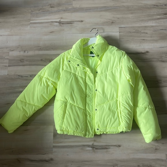 wild fable | Jackets & Coats | Neon Puffy Coat | Poshmark